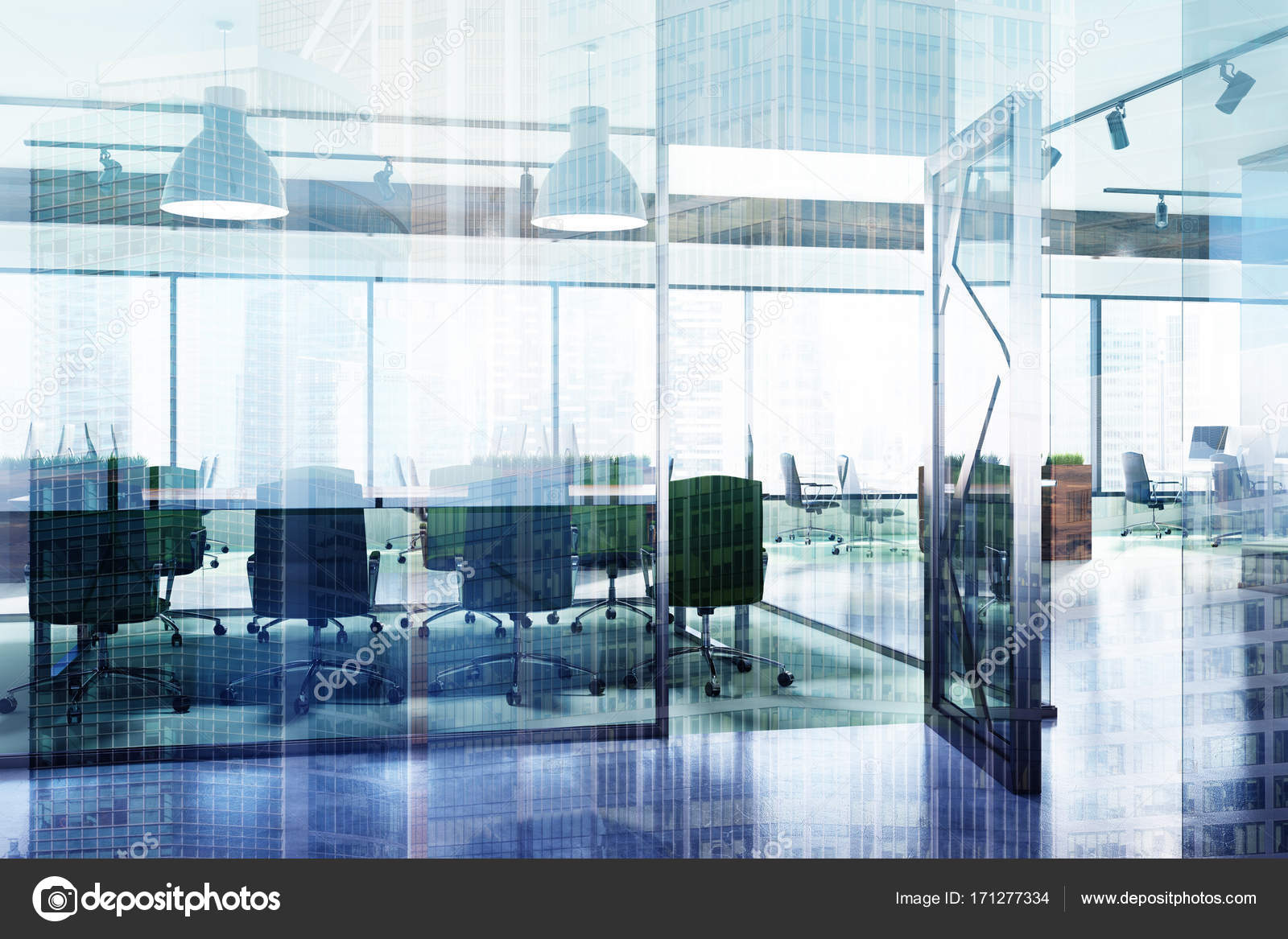 Environment friendly office meeting room toned Stock Photo by ...