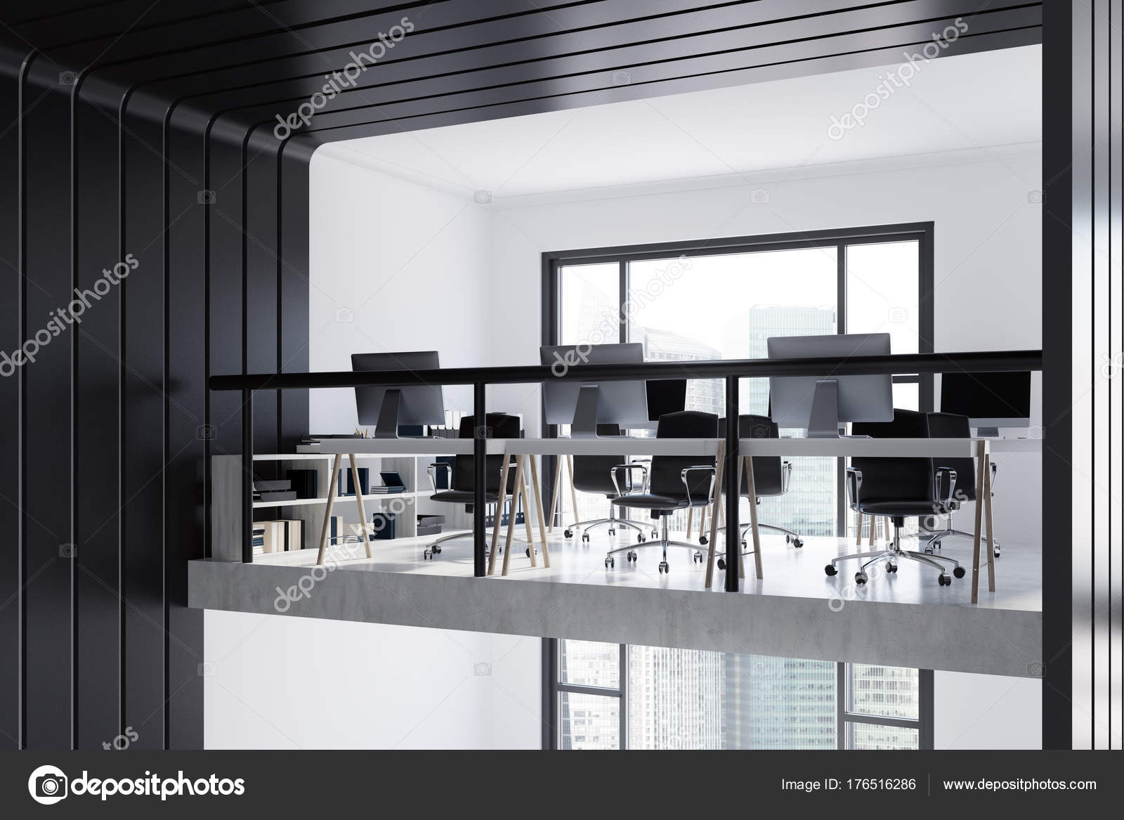 Two story office interior — Stock Photo © denisismagilov #176516286