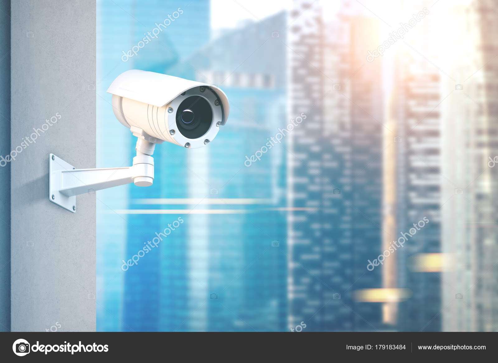 CCTV camera, blurred city — Stock Photo © denisismagilov #179183484