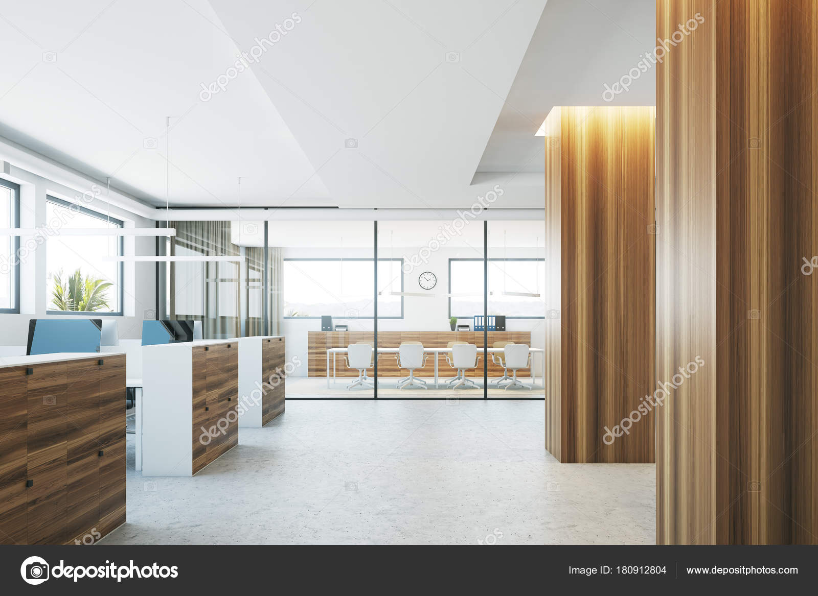 Pictures: interior wood columns | Wooden columns office interior ...