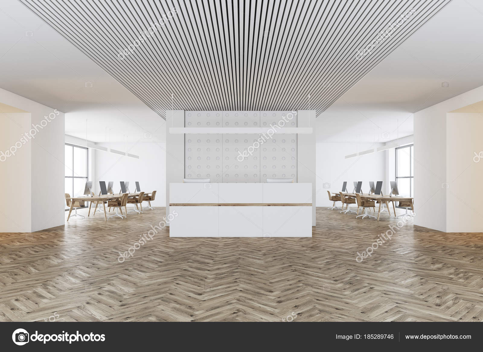 Modern Office Reception Backdrop Design