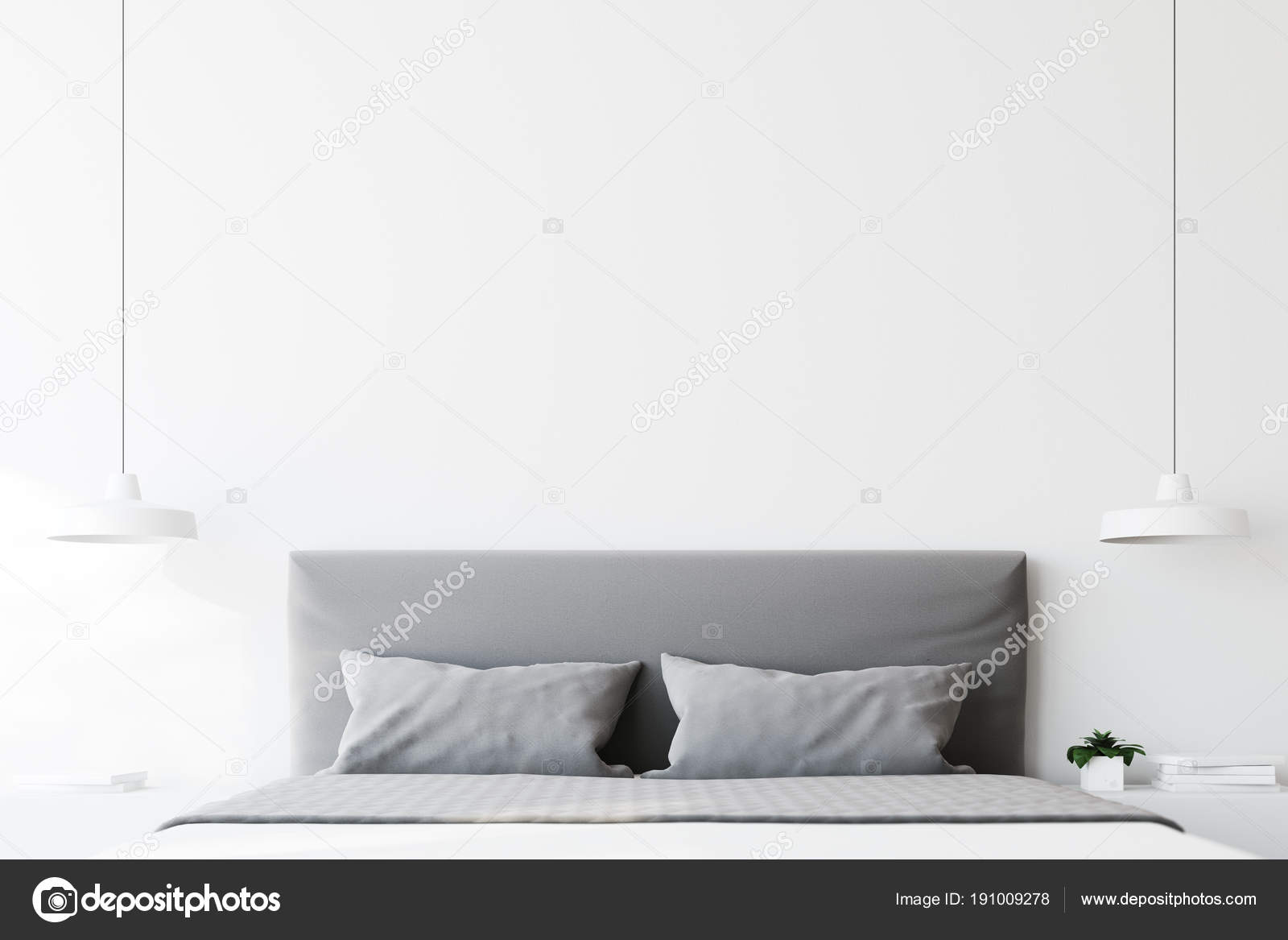 White bedroom bed close up — Stock Photo © denisismagilov #191009278