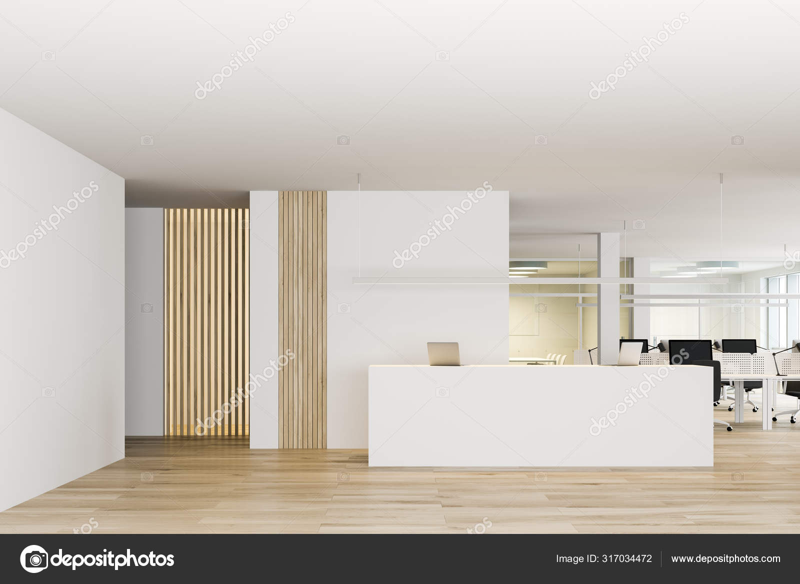 Modern Office Reception Backdrop Design