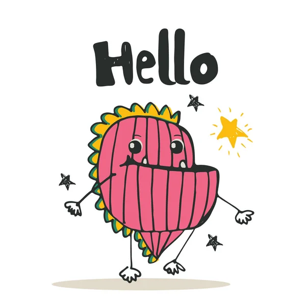 Taiyaki ice cream with strawberry dessert cartoon hand drawn sty Stock ...