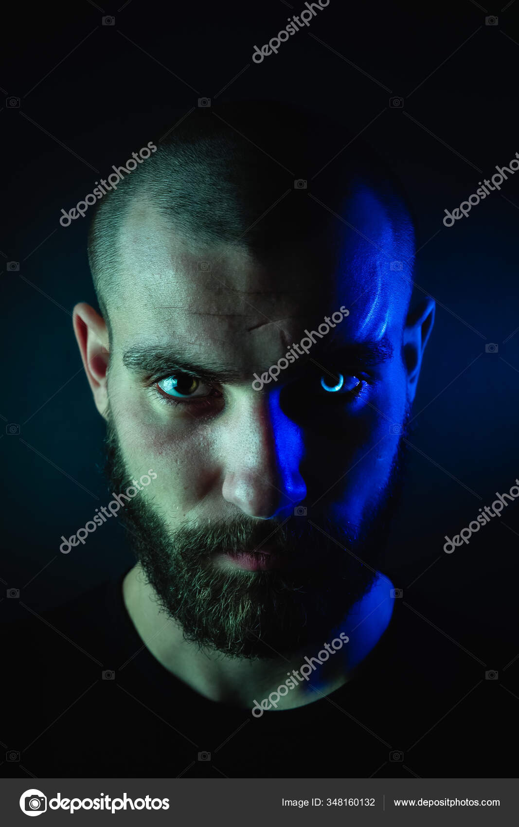 Man With Glowing Blue Eyes
