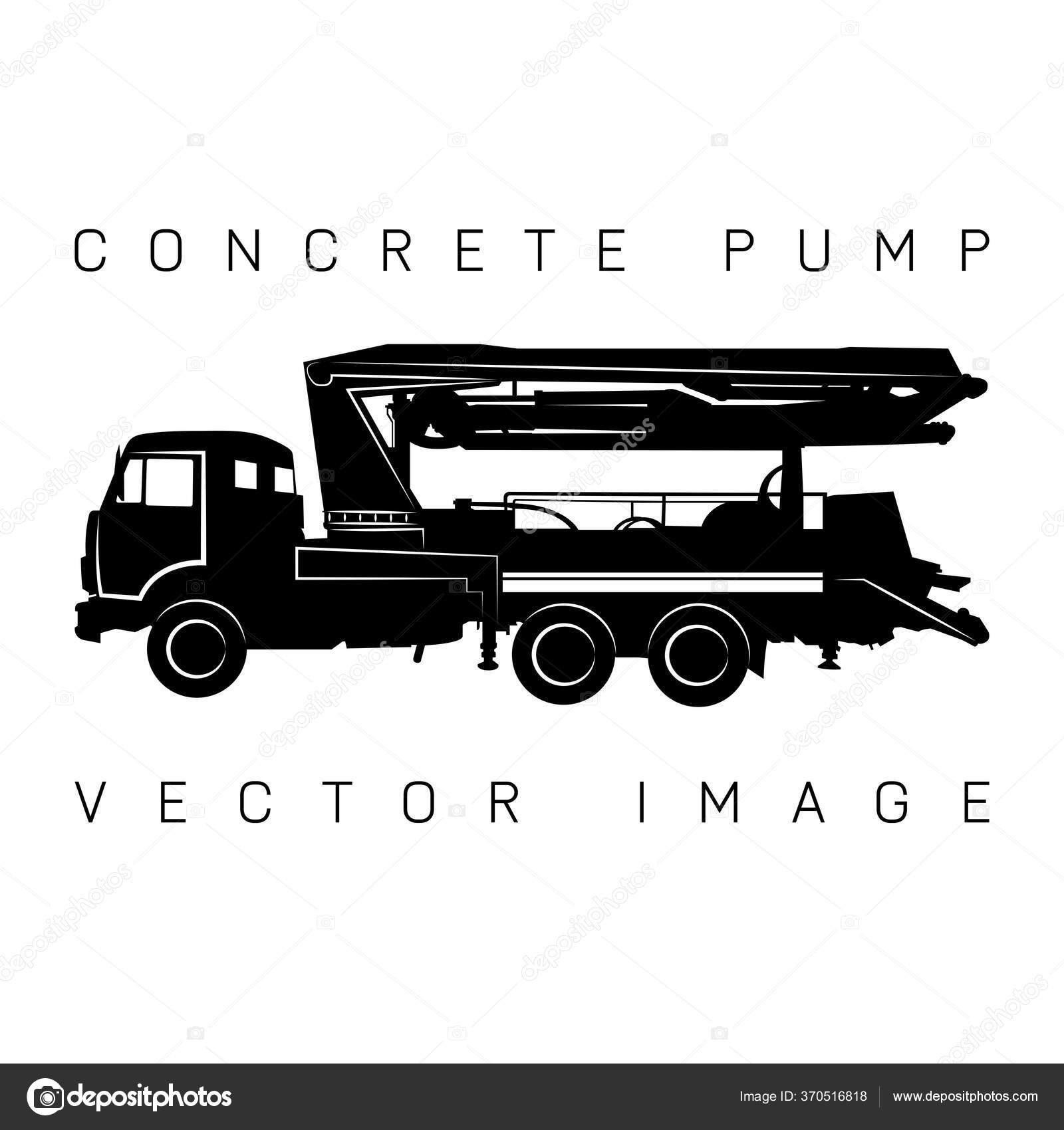 Concrete Pump Stylized Image Contour Machine Stock Vector Image by ...
