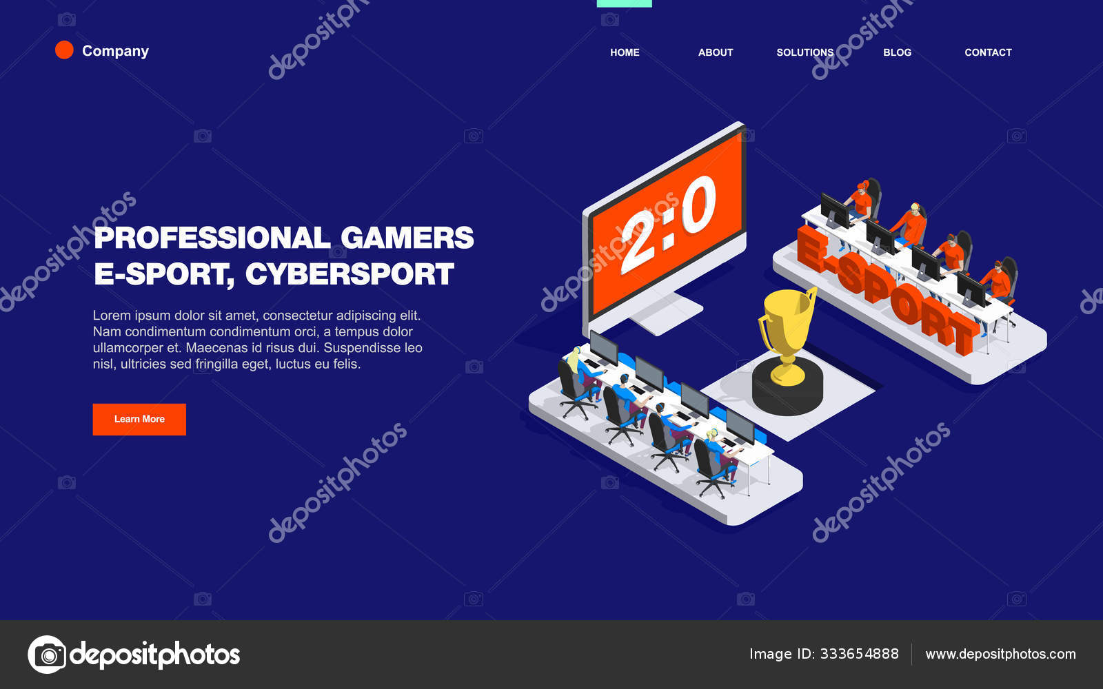 Two teams of Professional eSport Gamers Playing in Competitive Video ...