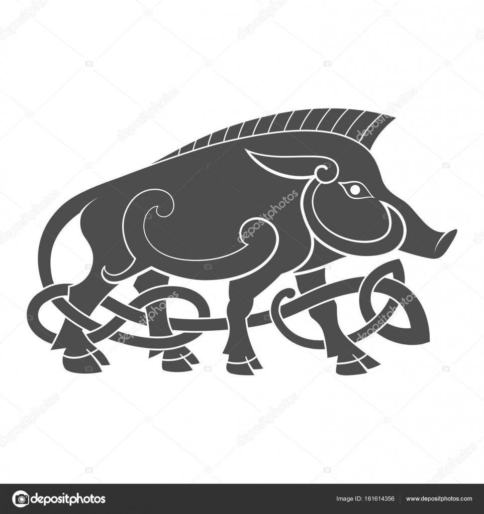 Ancient celtic mythological symbol of boar — Stock Vector ...