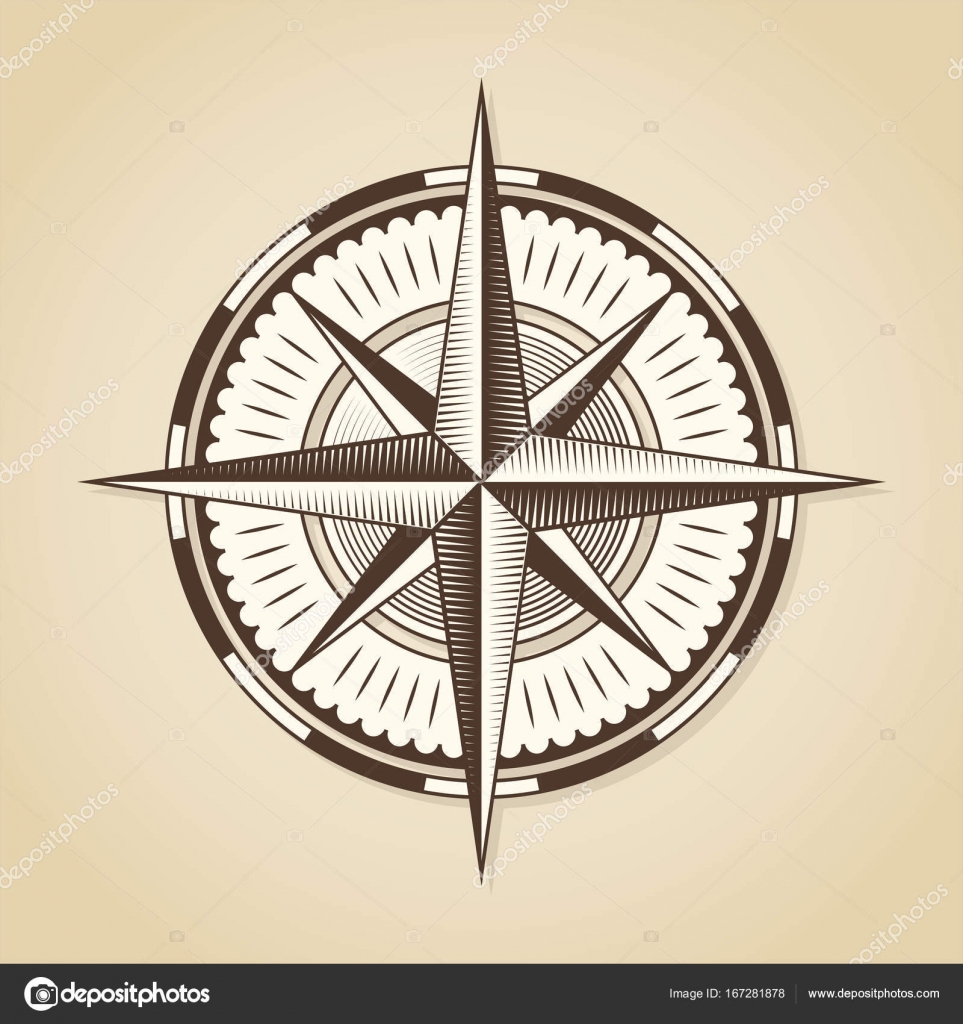 Old Compass Rose Vector