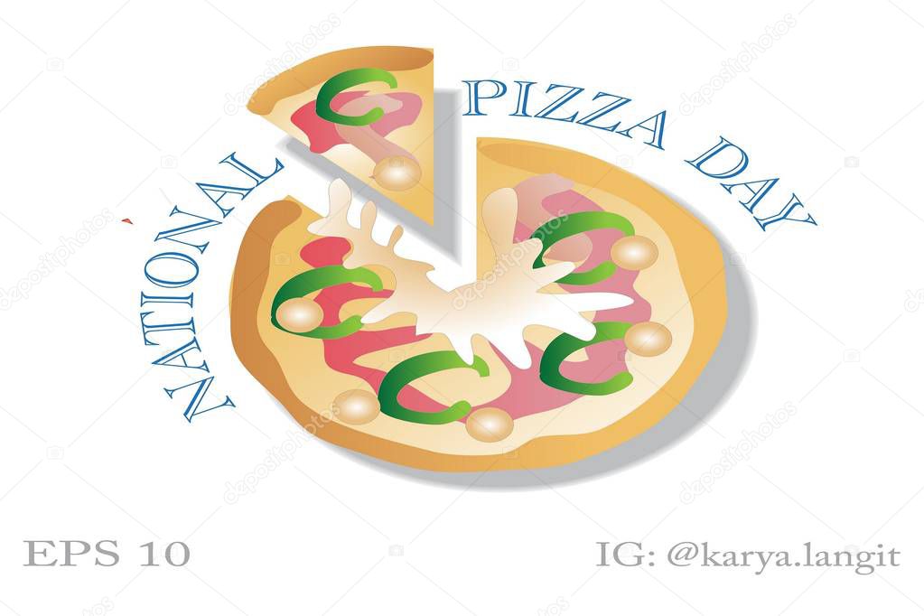 Día Nacional de la Pizza Signo e ilustración para publicaciones ...