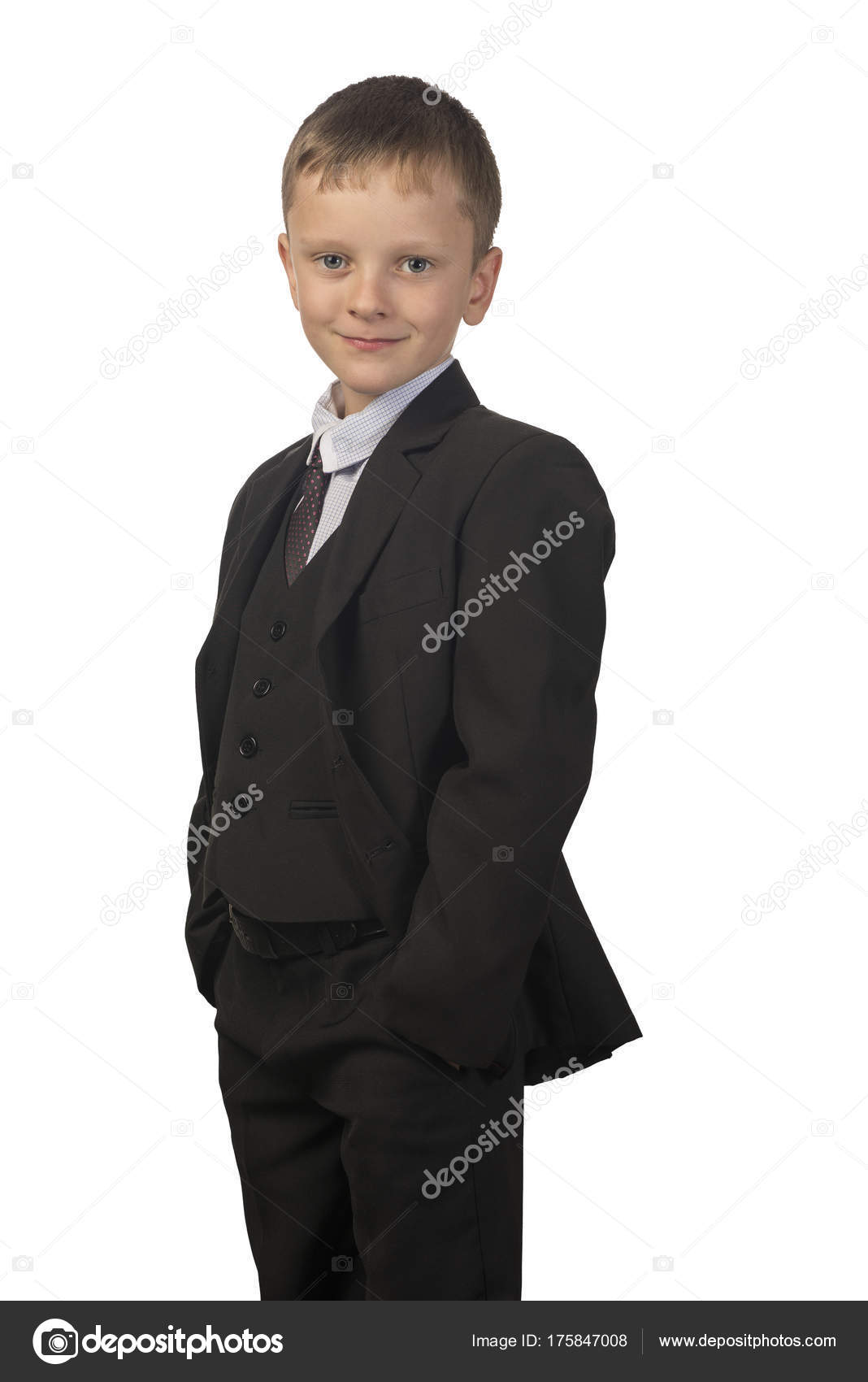 Boy stands isolated on white background. Stock Photo by ©bcrbnbvtw ...