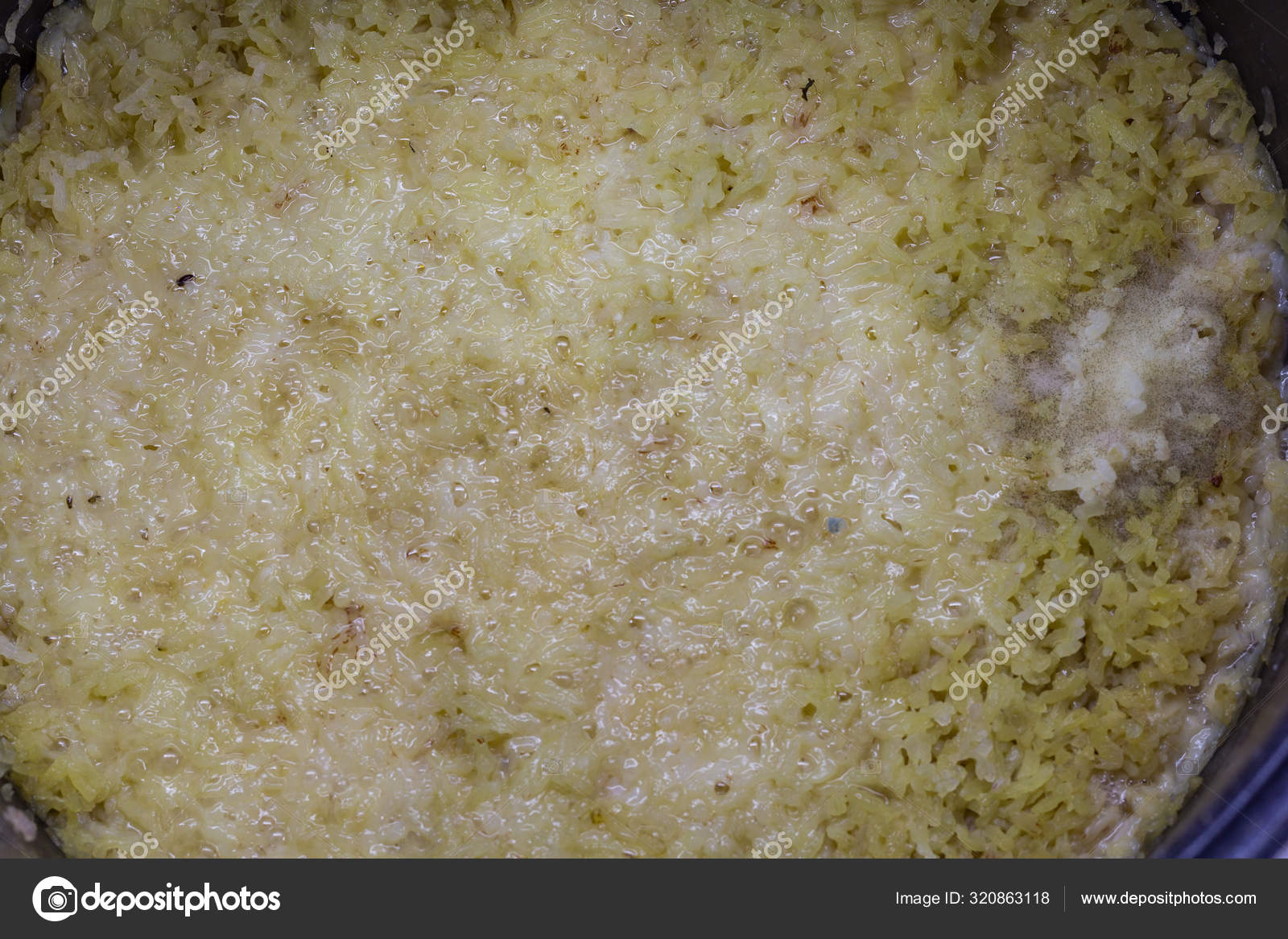 Rice that is cooked and left for a long time. — Stock Photo ...