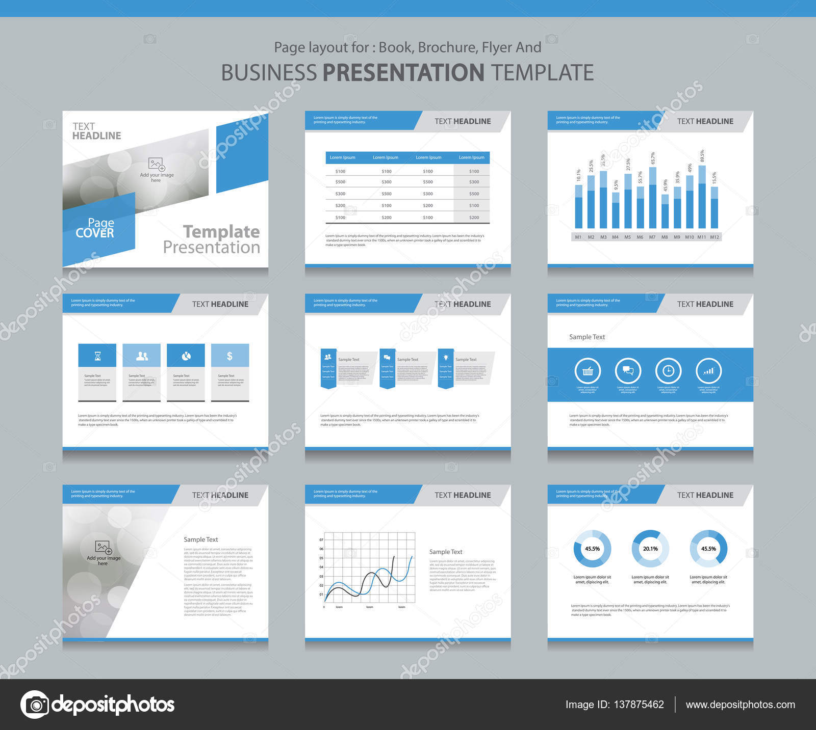 Page layout design template for presentation Stock Vector Image by ...