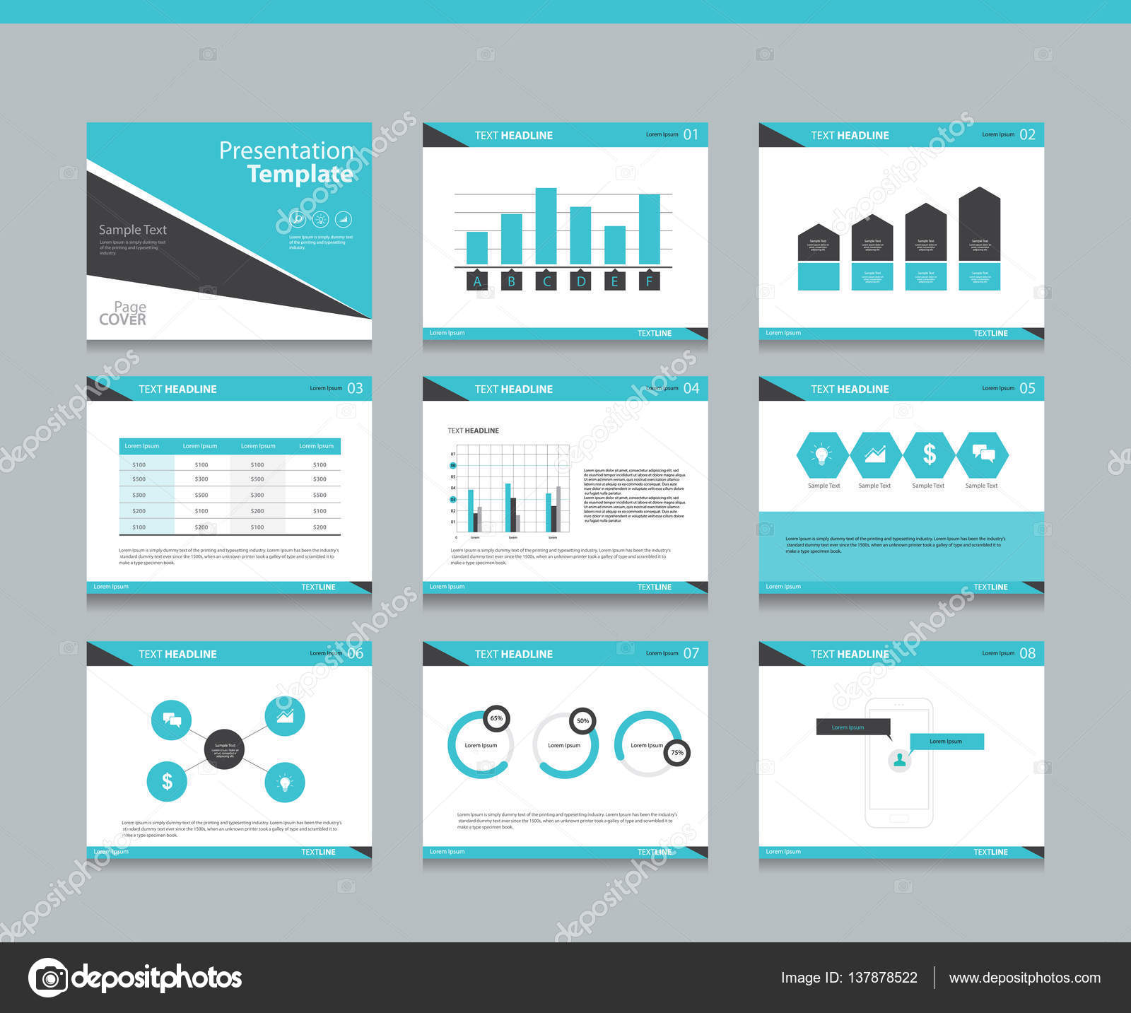 Page layout design template for presentation Stock Vector by ©TCdesign ...