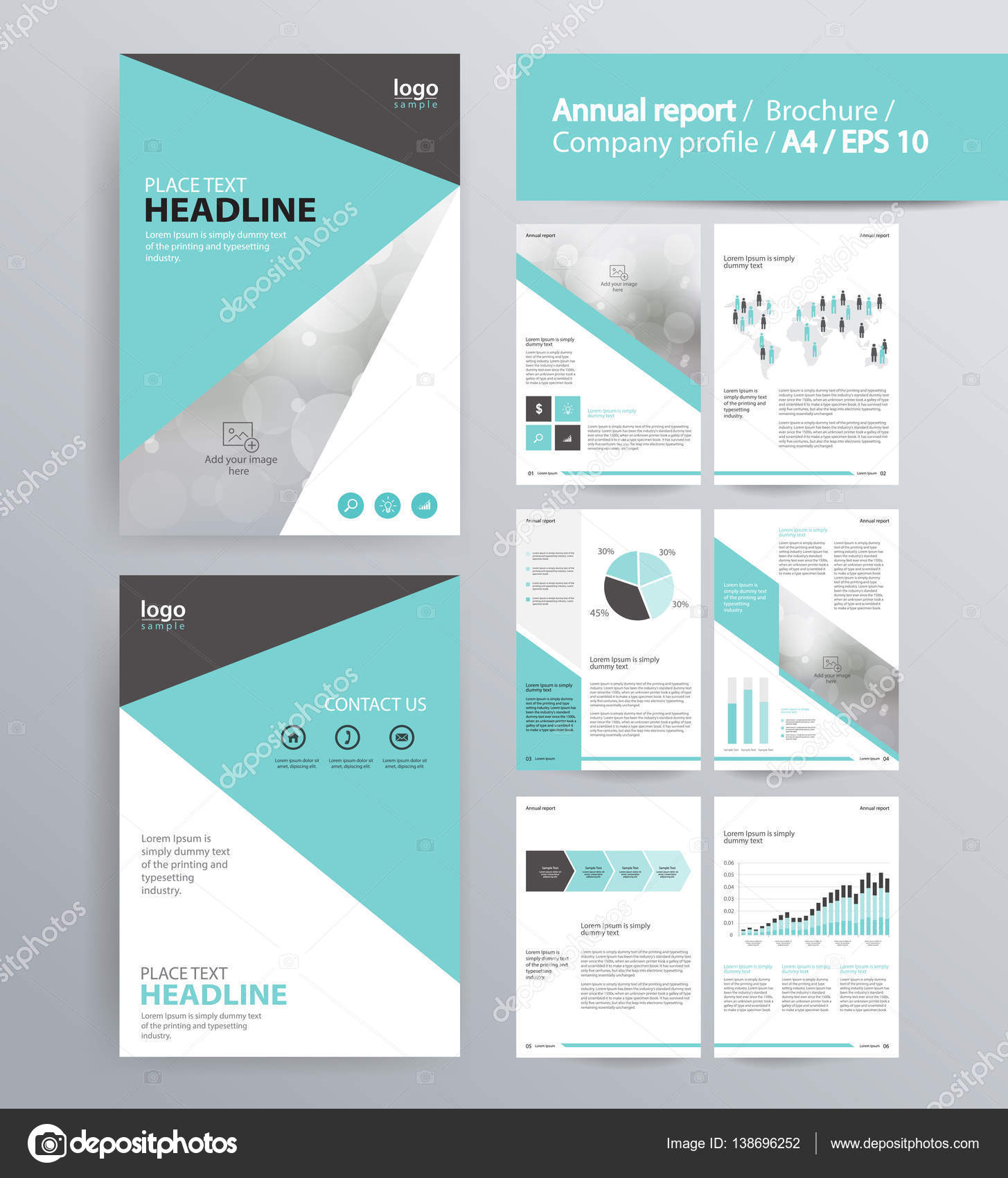 Page layout for company profile, annual report, brochure, and flyer ...