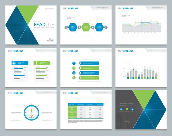 Vector business presentation slides Template . graphs and charts ...
