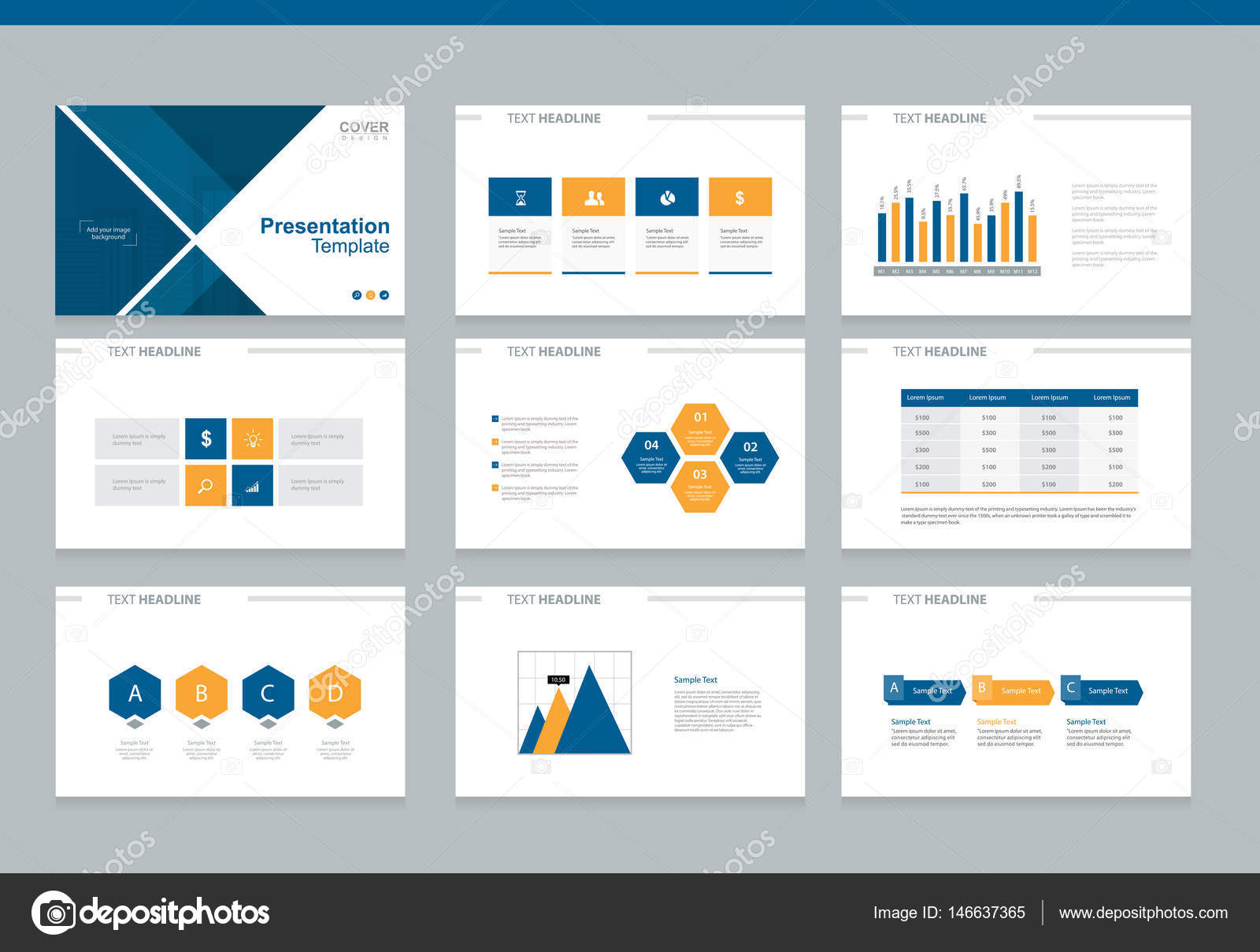 Page layout design template for business presentation, brochure, and ...