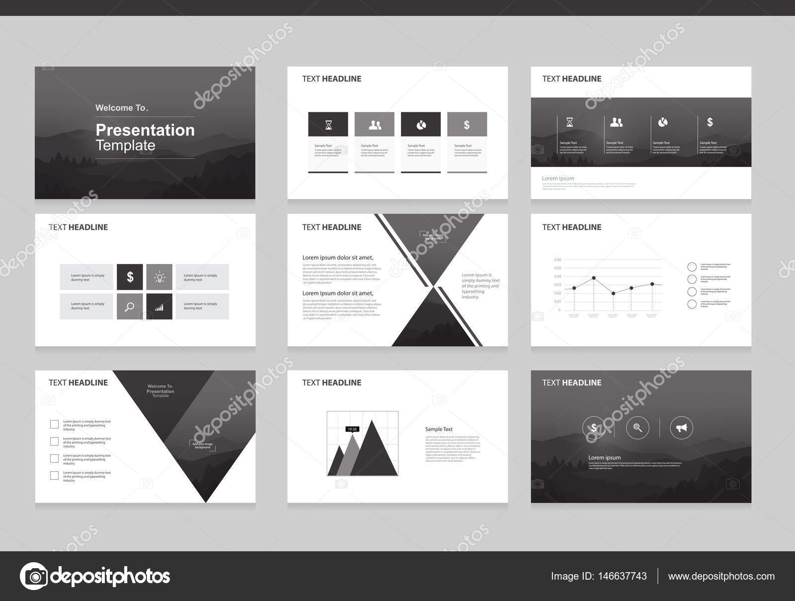 Page layout design template for business presentation, brochure, and ...
