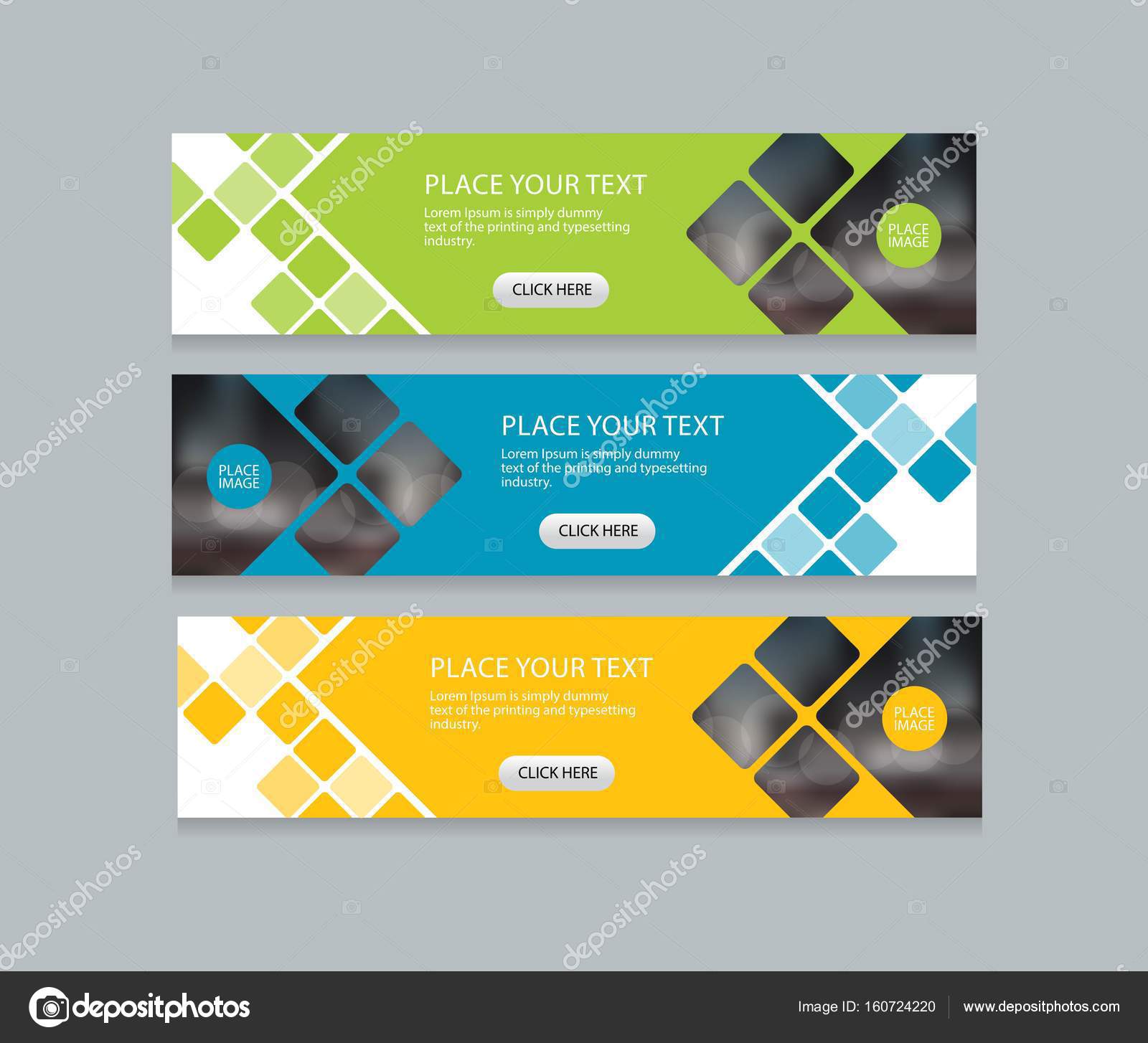 Flat vector set abstract corporate business horizontal banner design ...