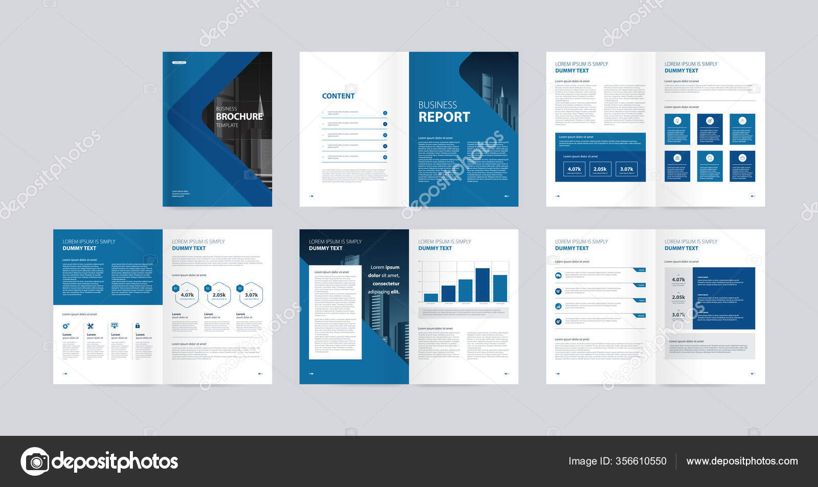 Desain Tata Letak Template Dengan Halaman Sampul Untuk Profil ...