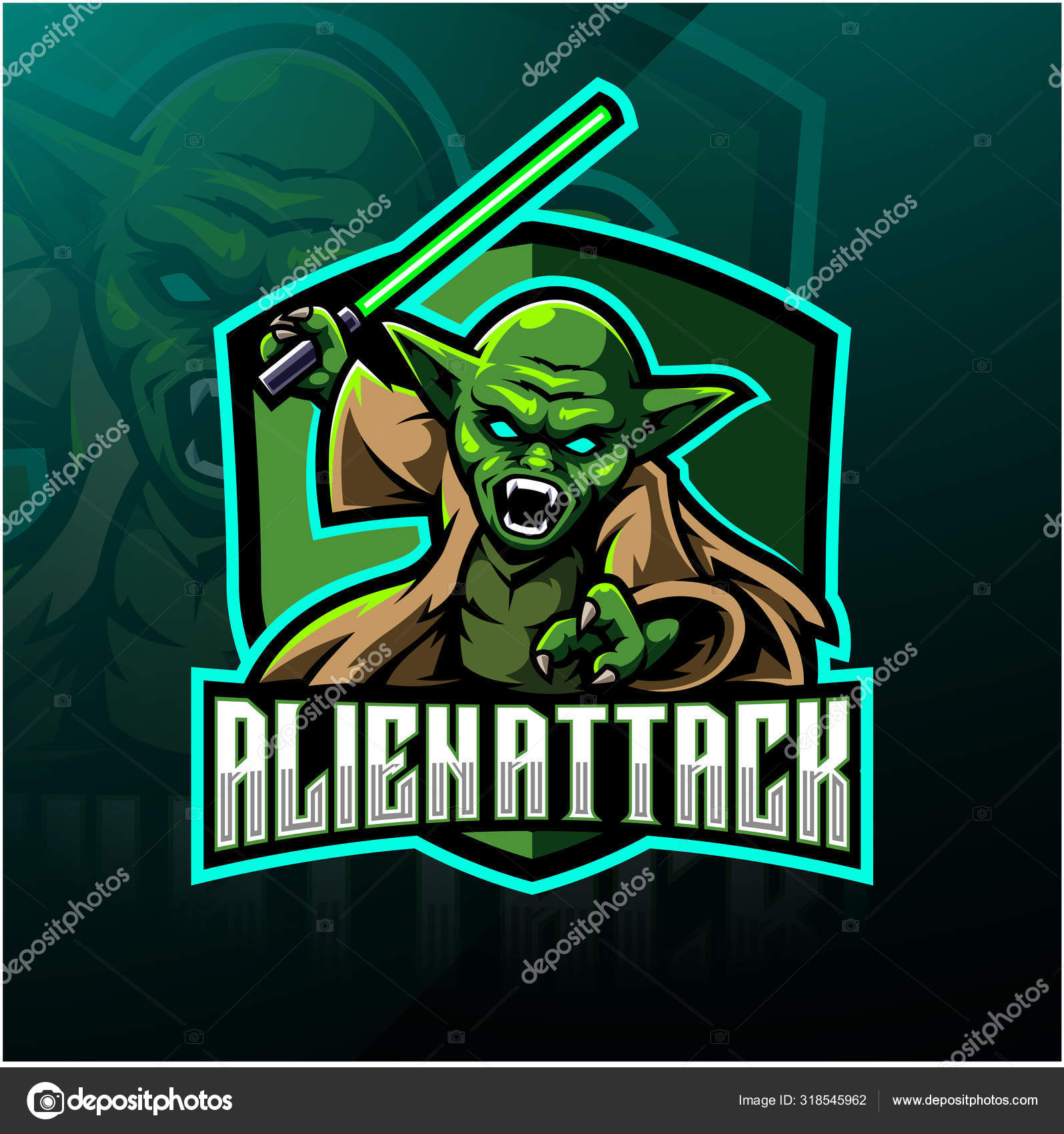 Alien Esport Mascot Logo Design Stock Vector Image by ©visink #318545962