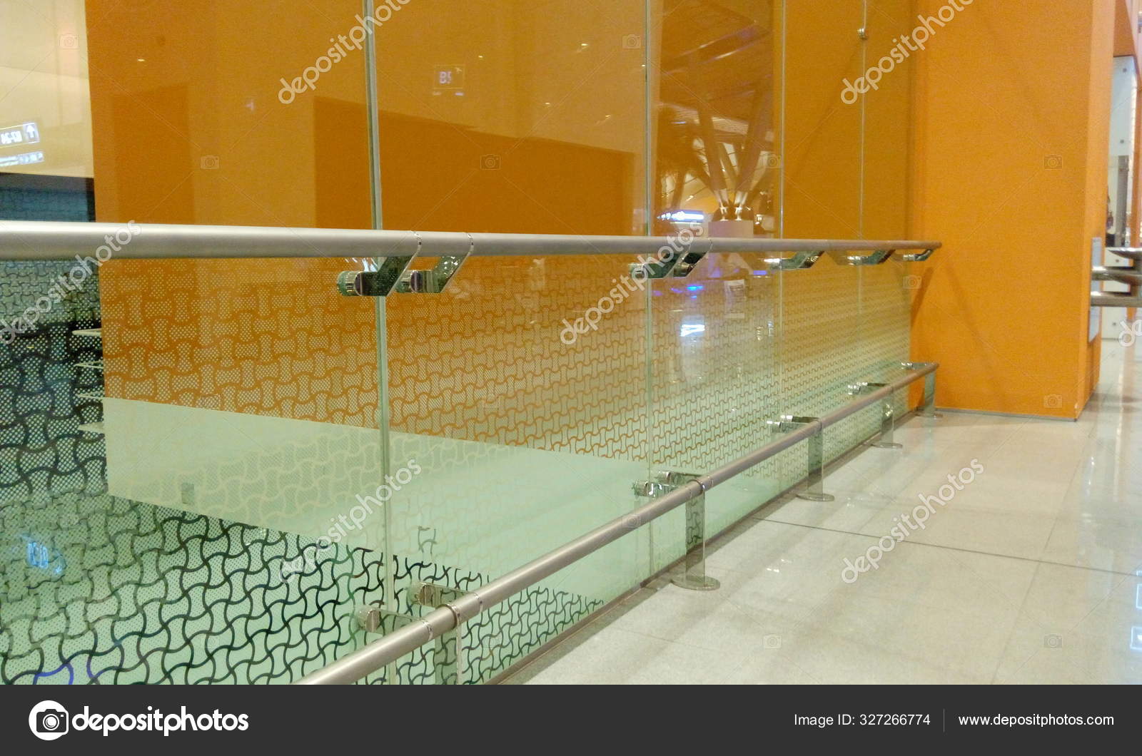 Tempered glass Full height Glass partition along with stainless steel ...