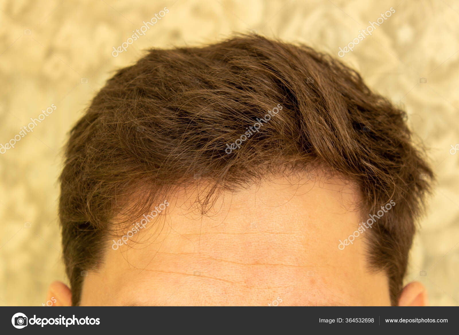 Forehead Upper Part Man's Face Portrait Young Mans Forehead Eyes ...