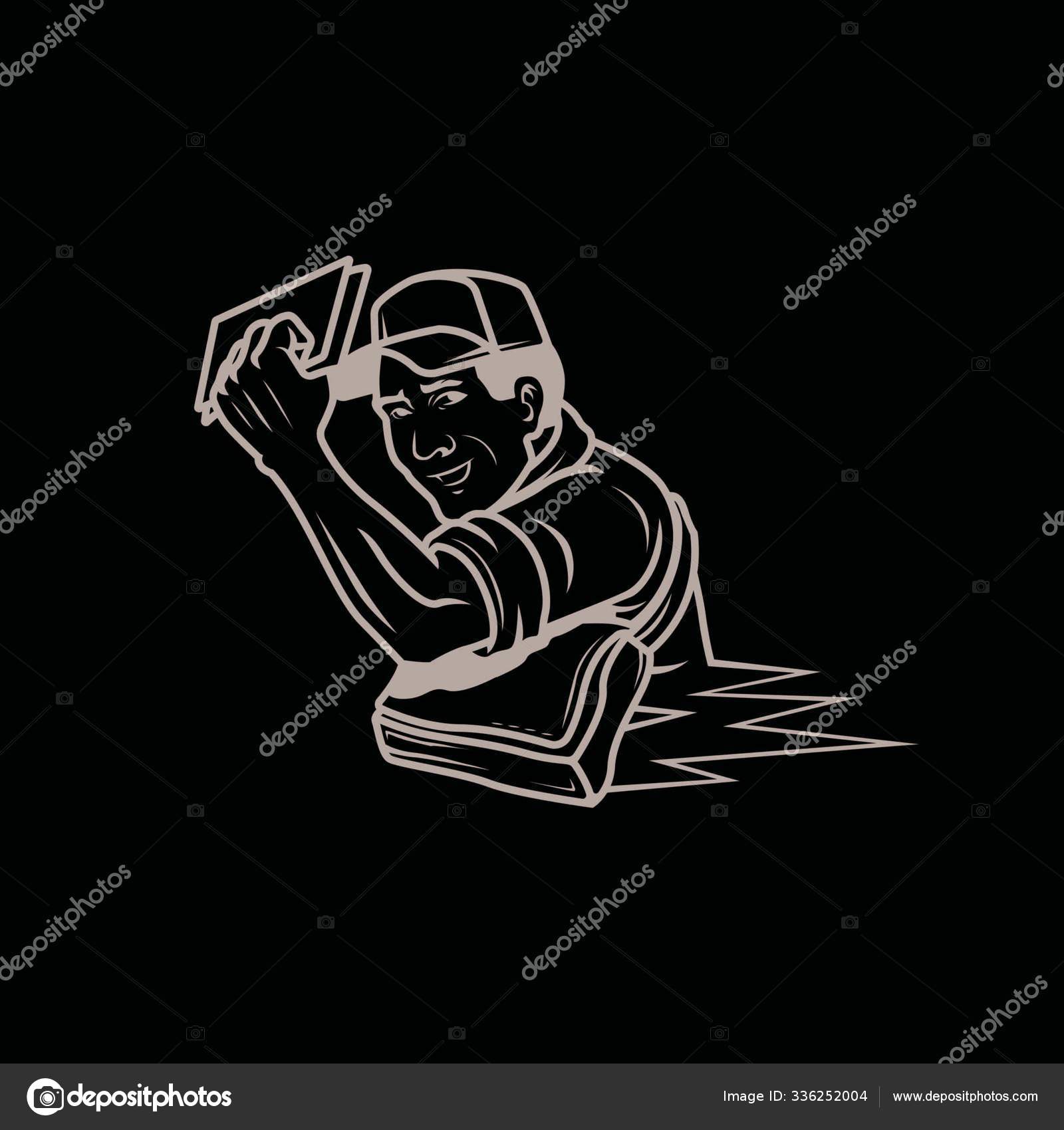 Postbote Postbote Logo Charakter Retro Cliparts Illustration Vektor ...