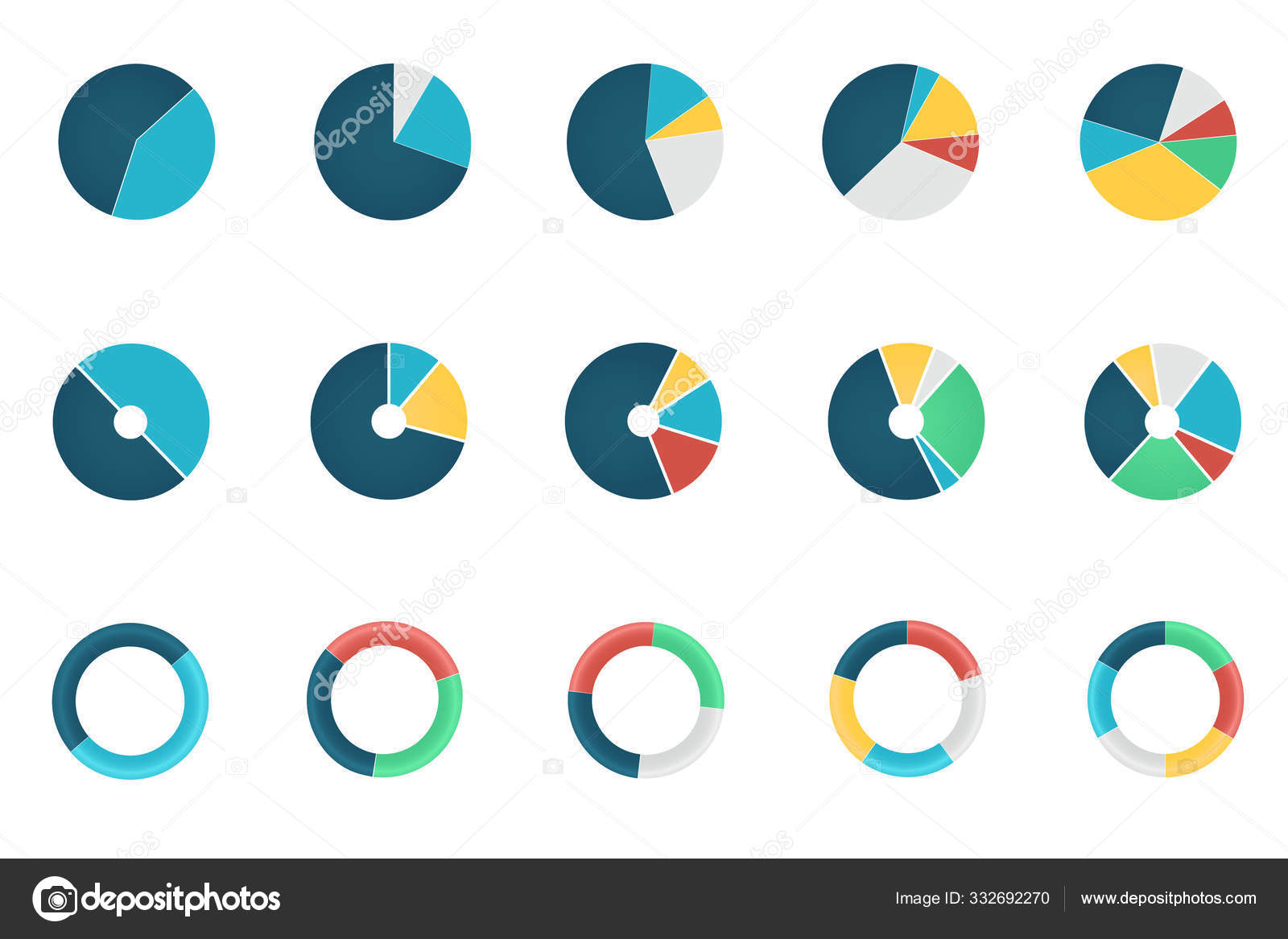 Set of wheel chart icons Stock Vector by ©mentalmind 332692270