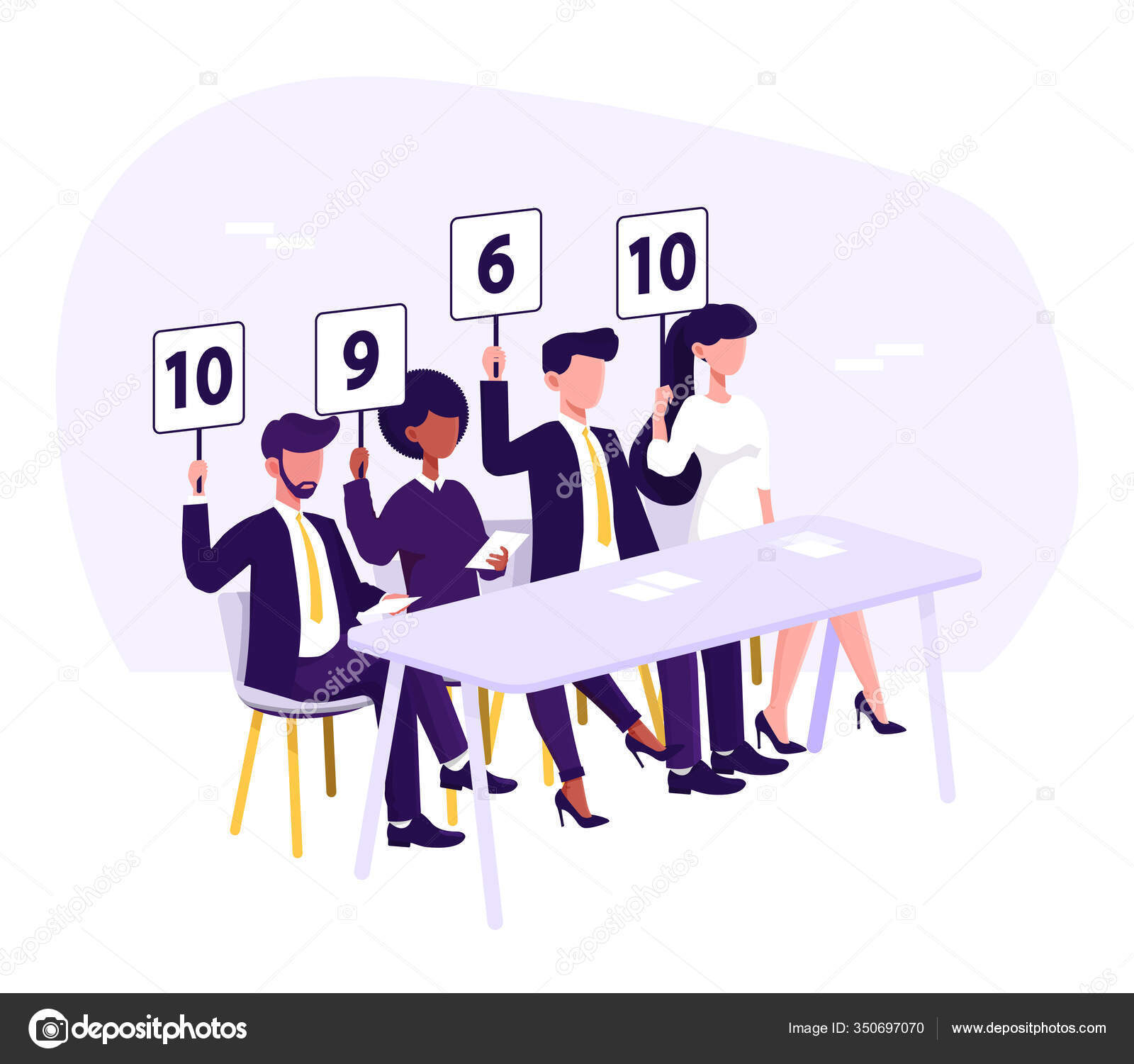 Jury casting their votes using paddles — Stock Vector © mentalmind ...