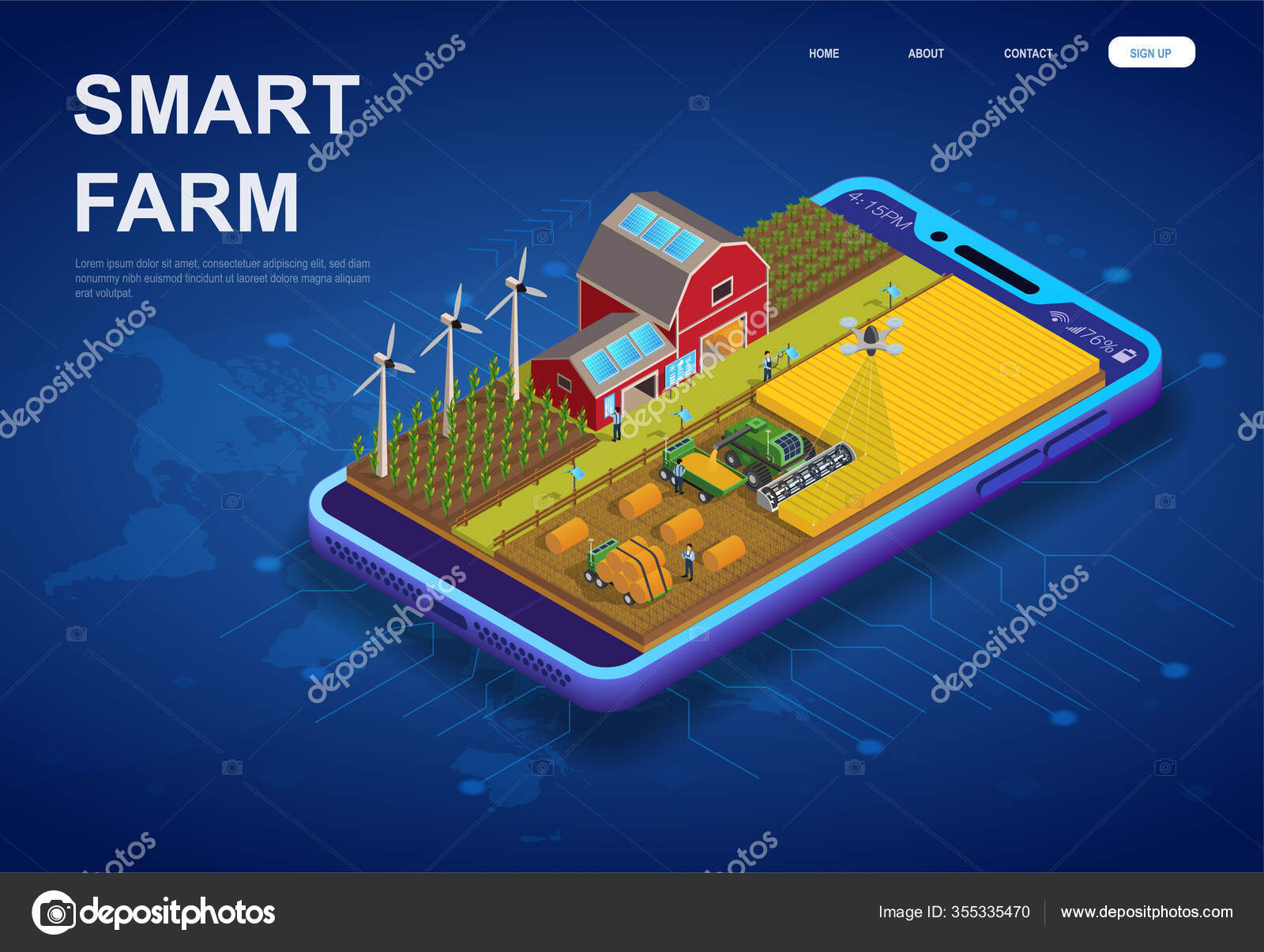 Colorful Smart Farm on a digital device Stock Vector Image by ...