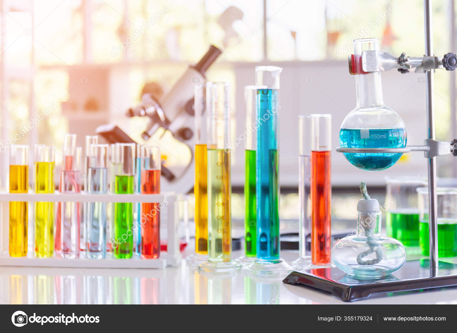 Various Glass Tubes Equipment Used Scientific Laboratories Desks ...