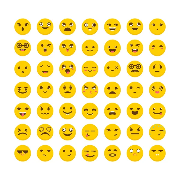 Set of emoticons. Cute emoji icons. Big collection with differen Stock ...
