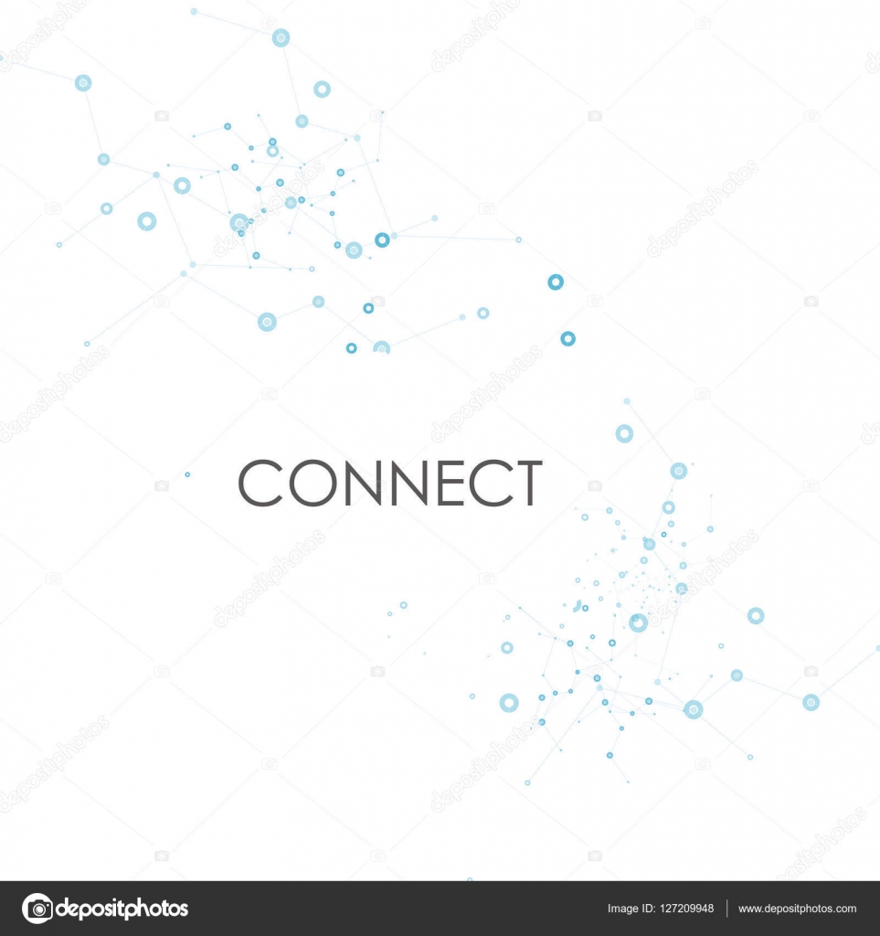 Abstract connect background with dots and lines. Molecule structure ...