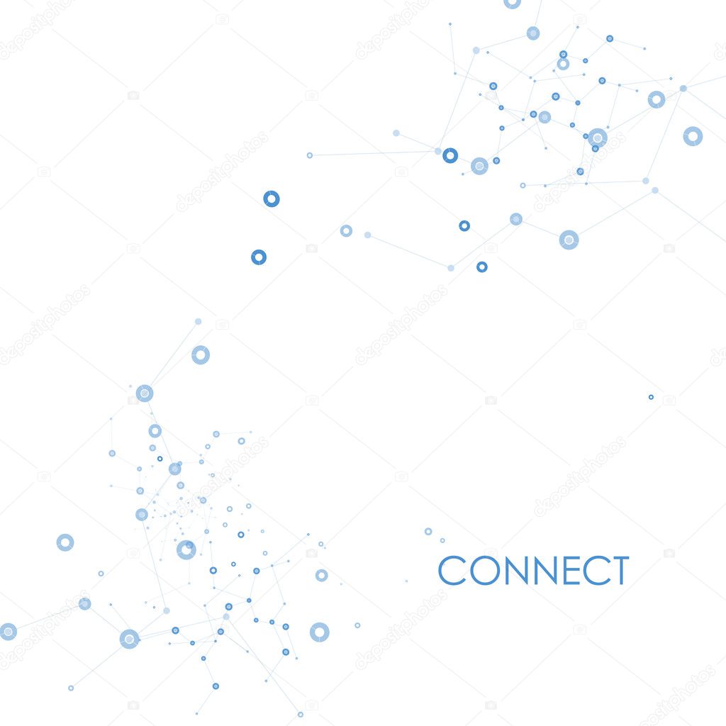 Abstract connect background with dots and lines. Molecule structure. Vector science background ...