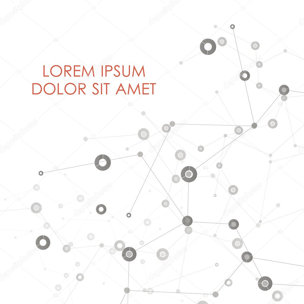 Abstract connect background with dots and lines. Molecule structure. Vector science background ...