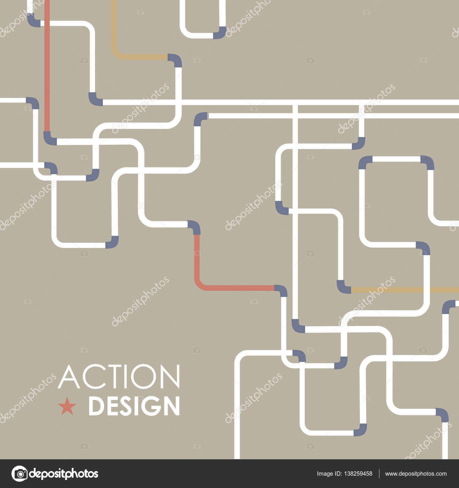 Pipe fitting vector set. Pipeline vector illustration. Gas pipe. Water ...