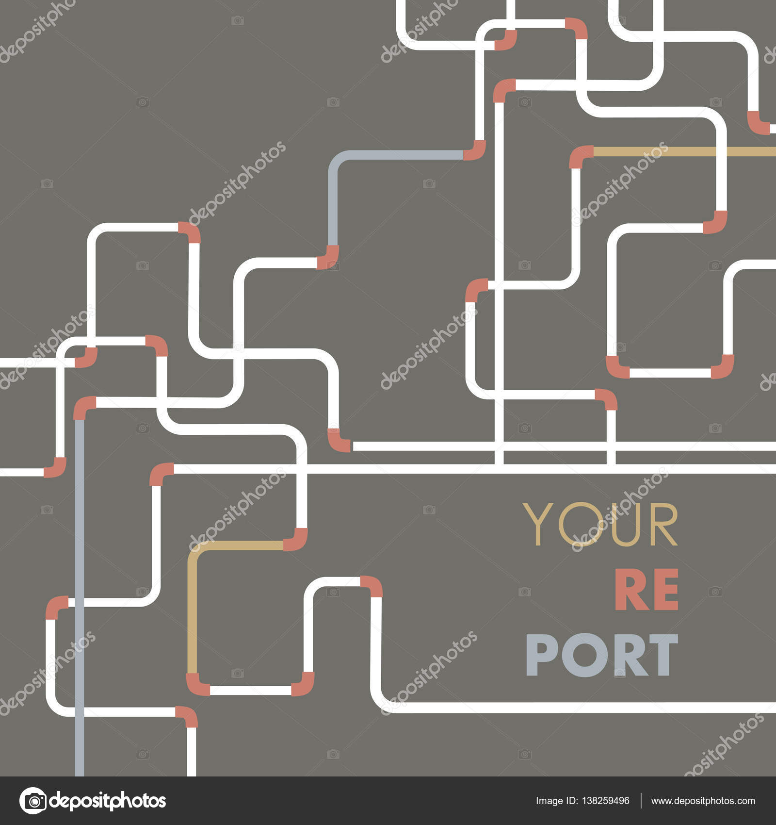 Pipe fitting vector set. Pipeline vector illustration. Gas pipe. Water ...
