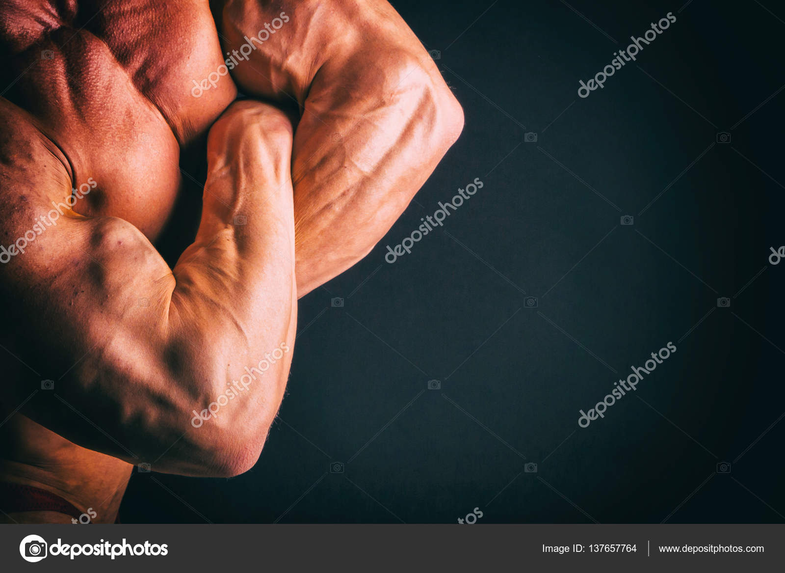 Bodybuilder posing in different poses demonstrating their muscles ...