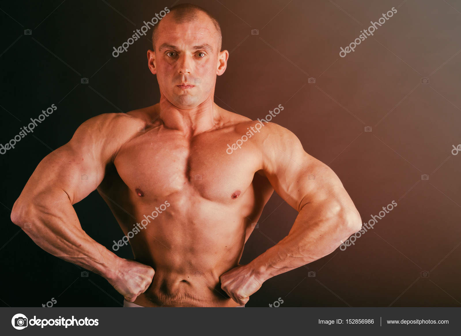 Bodybuilder posing in different poses demonstrating their muscles ...