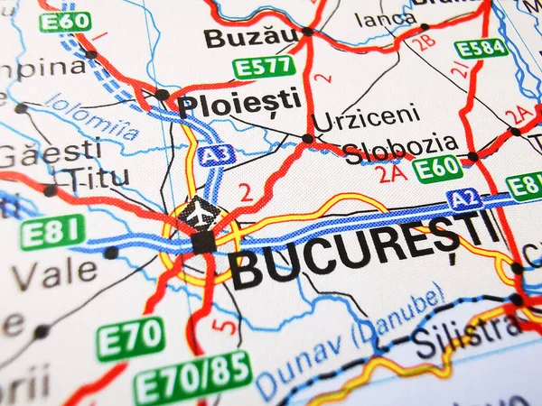 Bucuresti Road Map Europe — Stock Photo © aallm #382896206