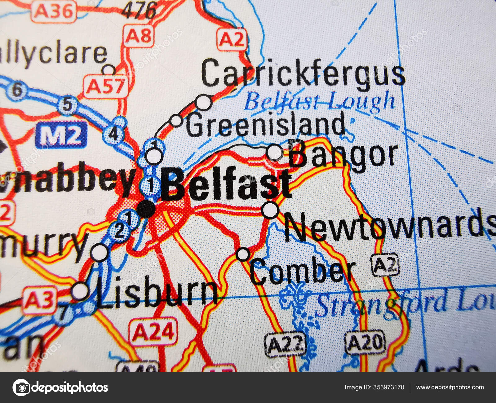Belfast Road Map Europe Stock Photo by ©aallm 353973170