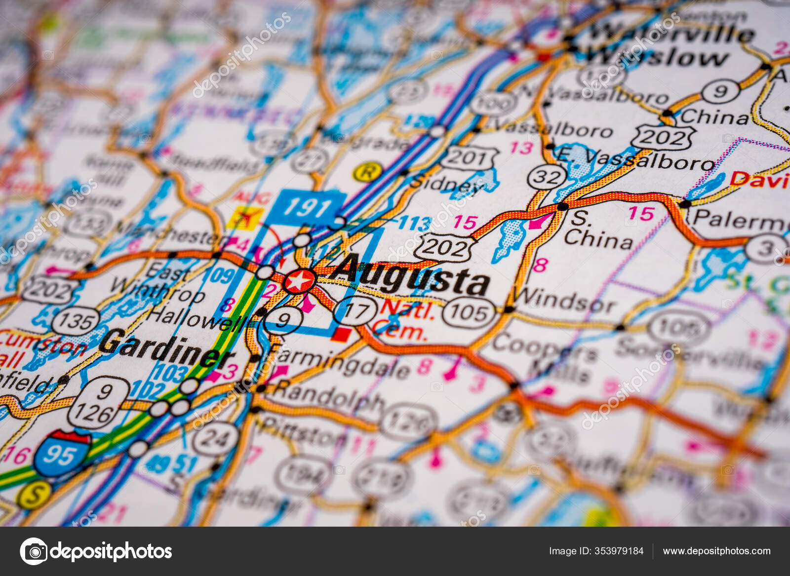 Augusta Usa Travel Map Stock Photo by ©aallm 353979184