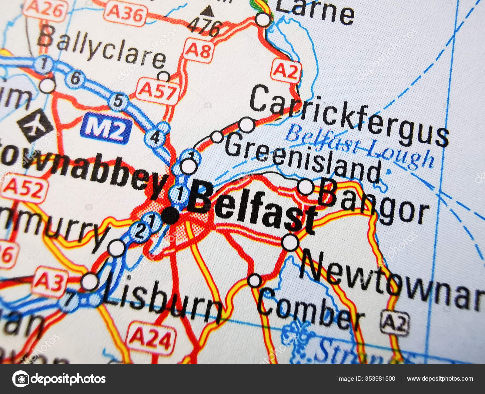 Belfast Road Map Europe — Stock Photo © aallm #353981500
