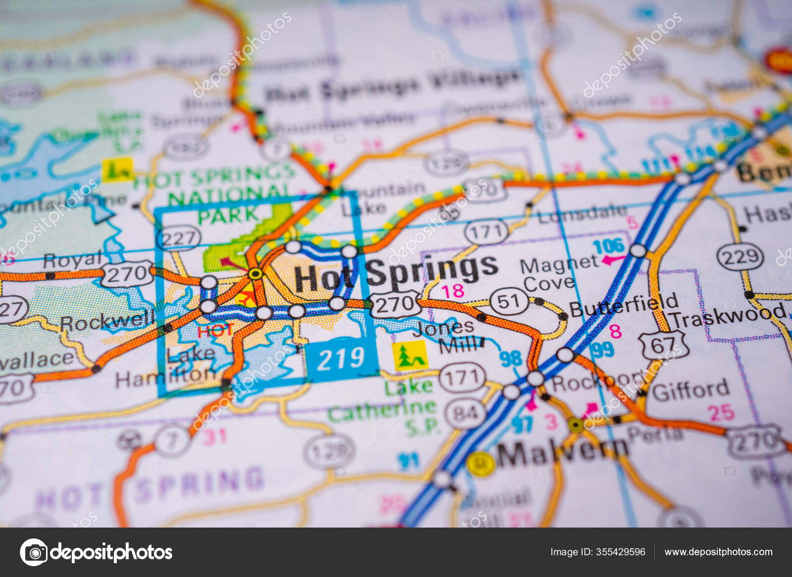 Hot Springs Usa Map Stock Photo by ©aallm 355429596