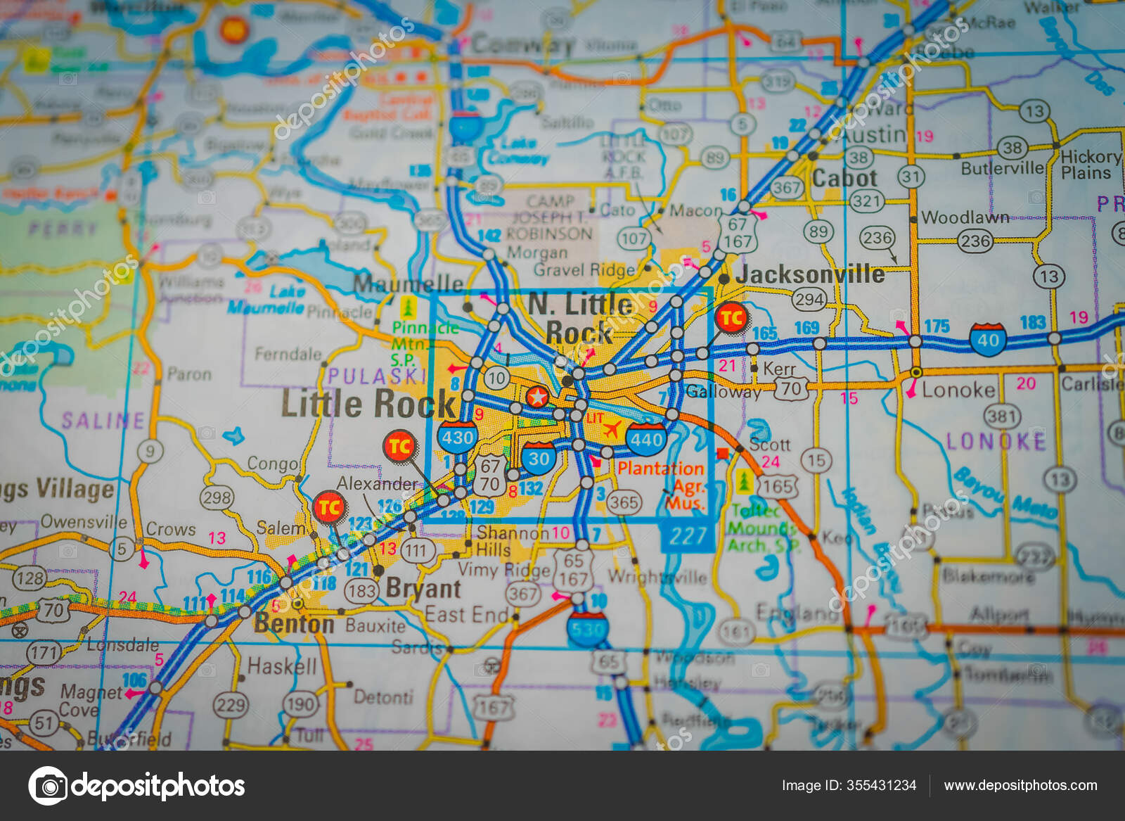 Little Rock Map Travel Background Stock Photo by ©aallm 355431234