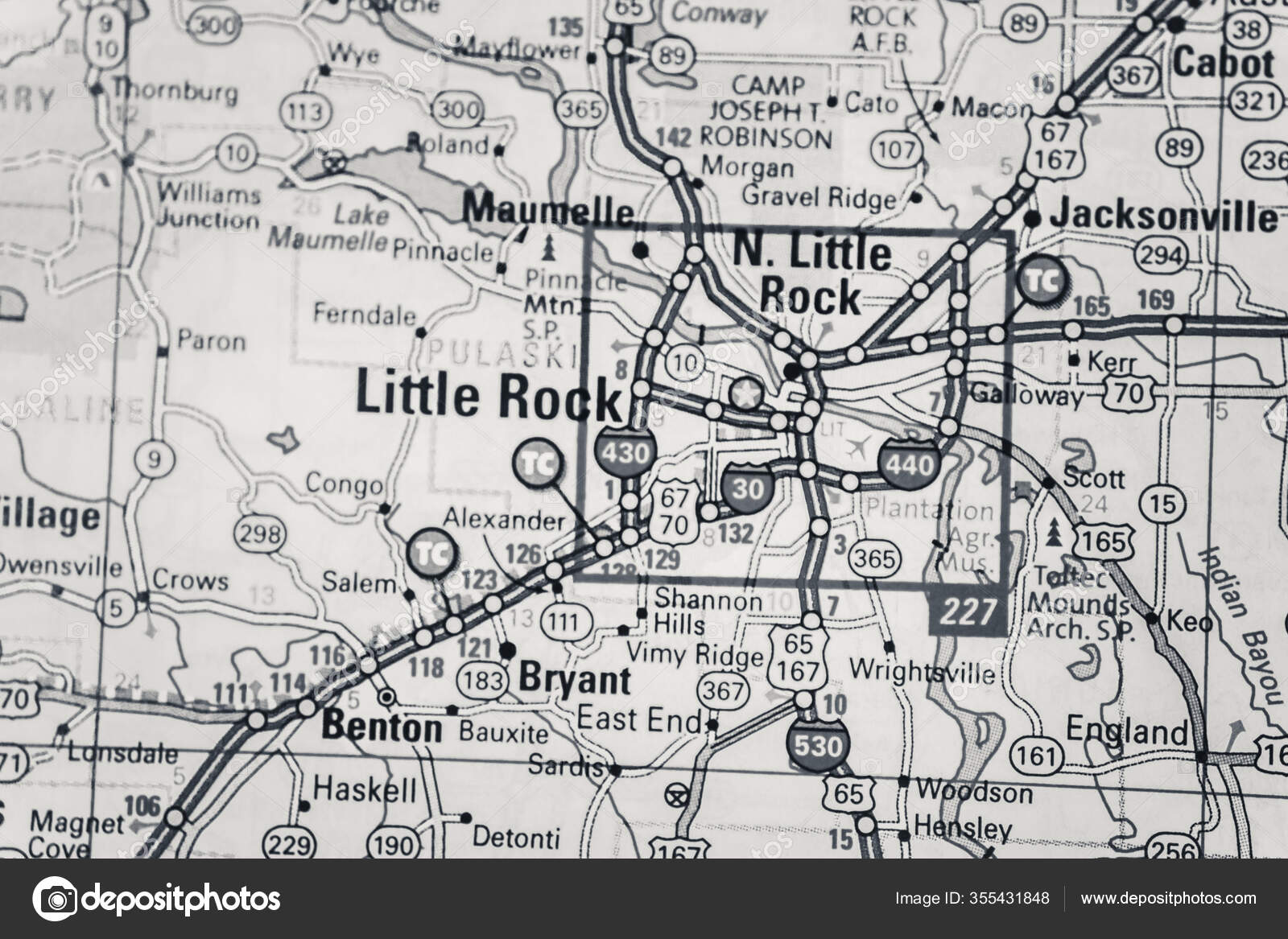 Little Rock Map Travel Background Stock Photo by ©aallm 355431848