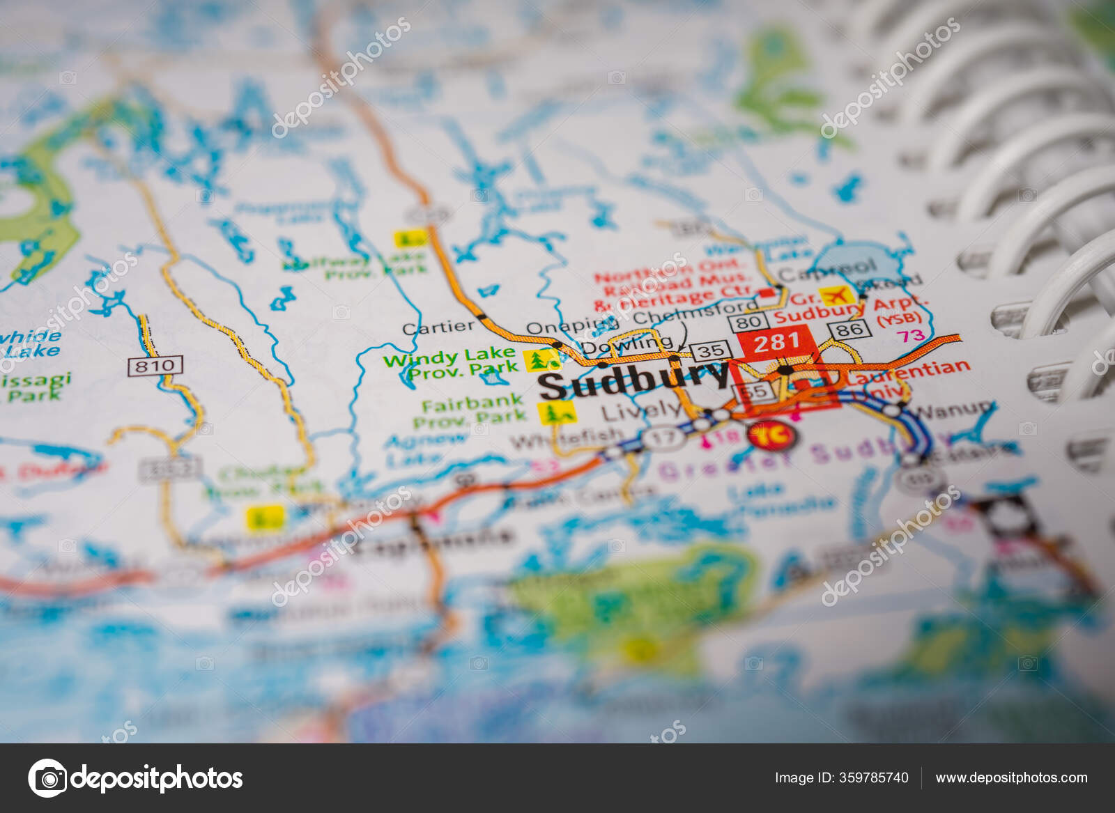 Sudbury Canada Travel Map Stock Photo by ©aallm 359785740