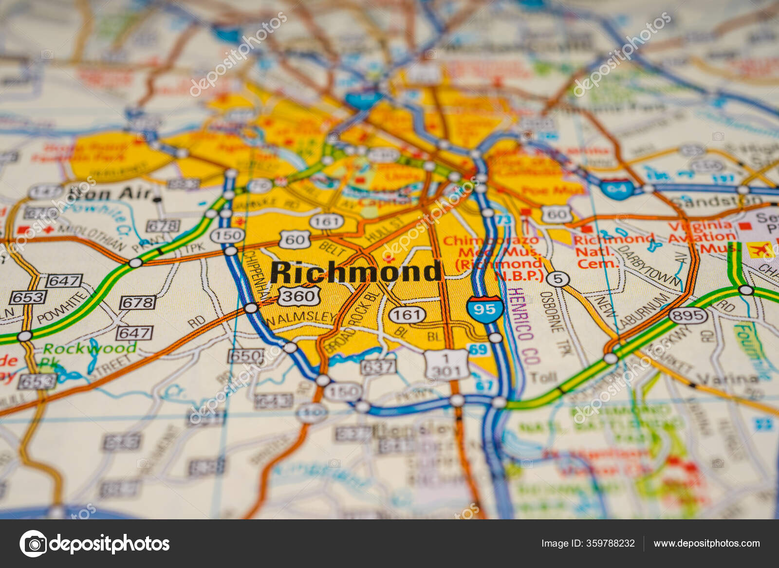 Richmond Usa Travel Map Background Stock Photo by ©aallm 359788232