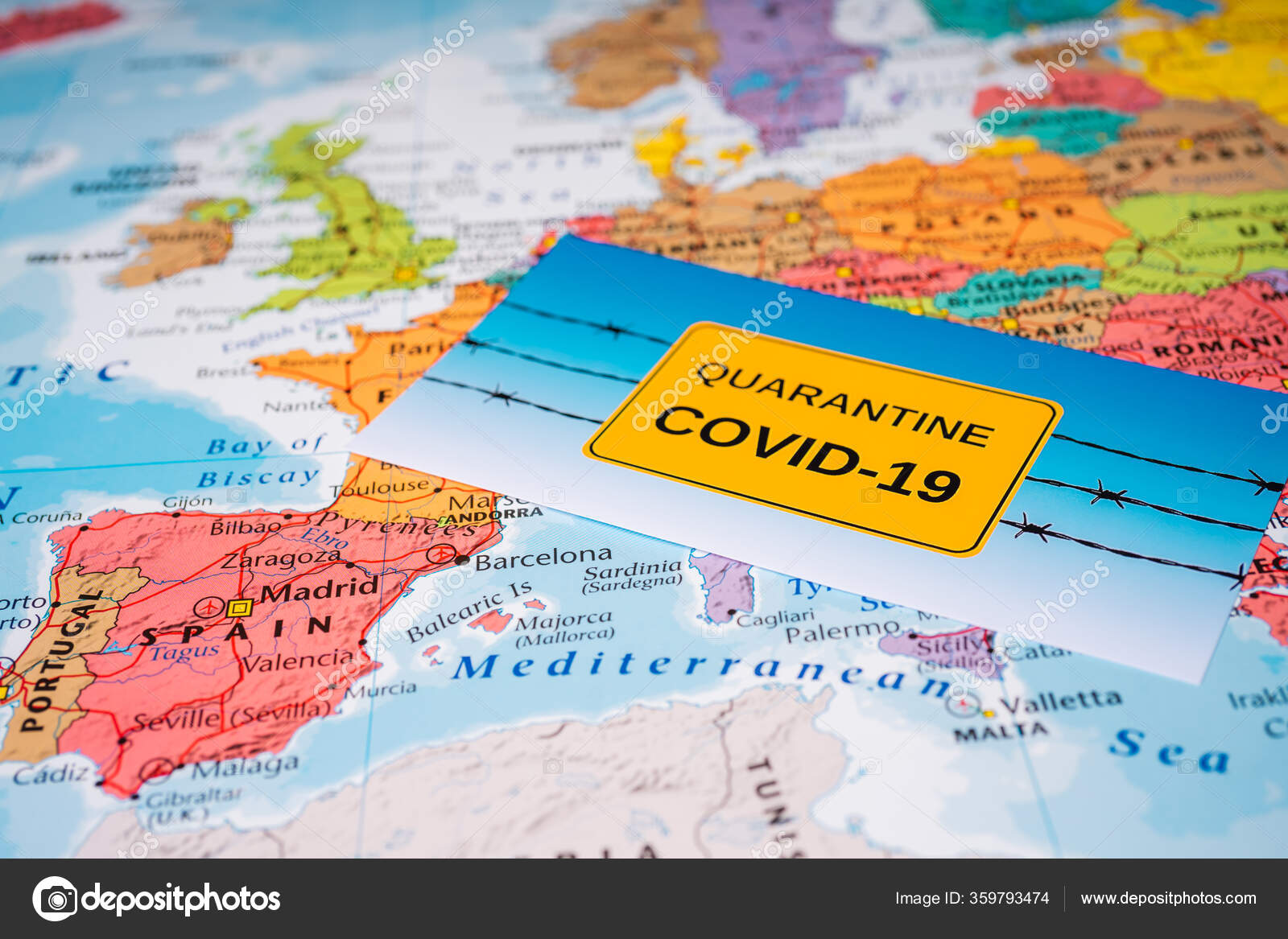 Europe Map Coronavirus Covid Quarantine Stock Photo by ©aallm 359793474